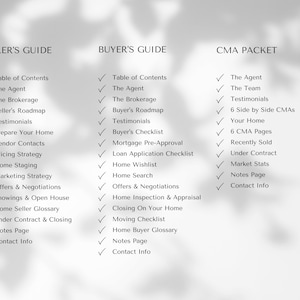 Buyer Seller Guide CMA Real Estate Template Bundle Real Estate ...