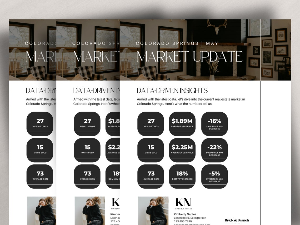 Market Update Real Estate Canva Template Real Estate Market Stats ...