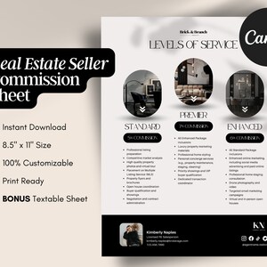 Real Estate Commission Sheet Seller Real Estate Flyer Template Custom ...