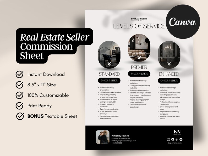 Real Estate Commission Sheet Seller Real Estate Flyer Template Custom ...