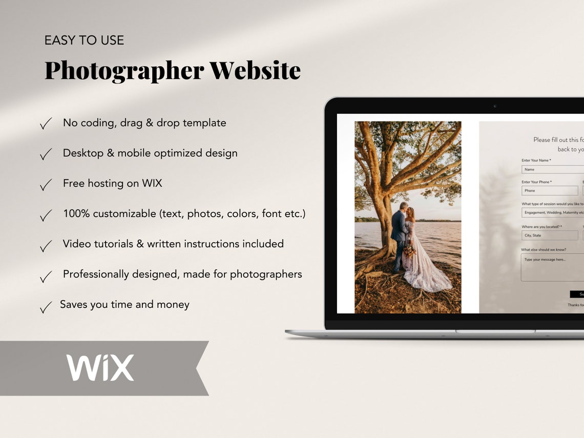 Wix Website Template Photography Business Bundle Wedding Photographer ...