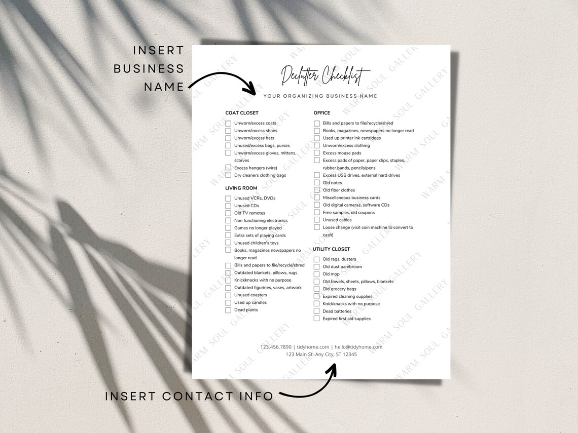 Declutter Checklist Printable Decluttering Checklist 2023 Chart ...