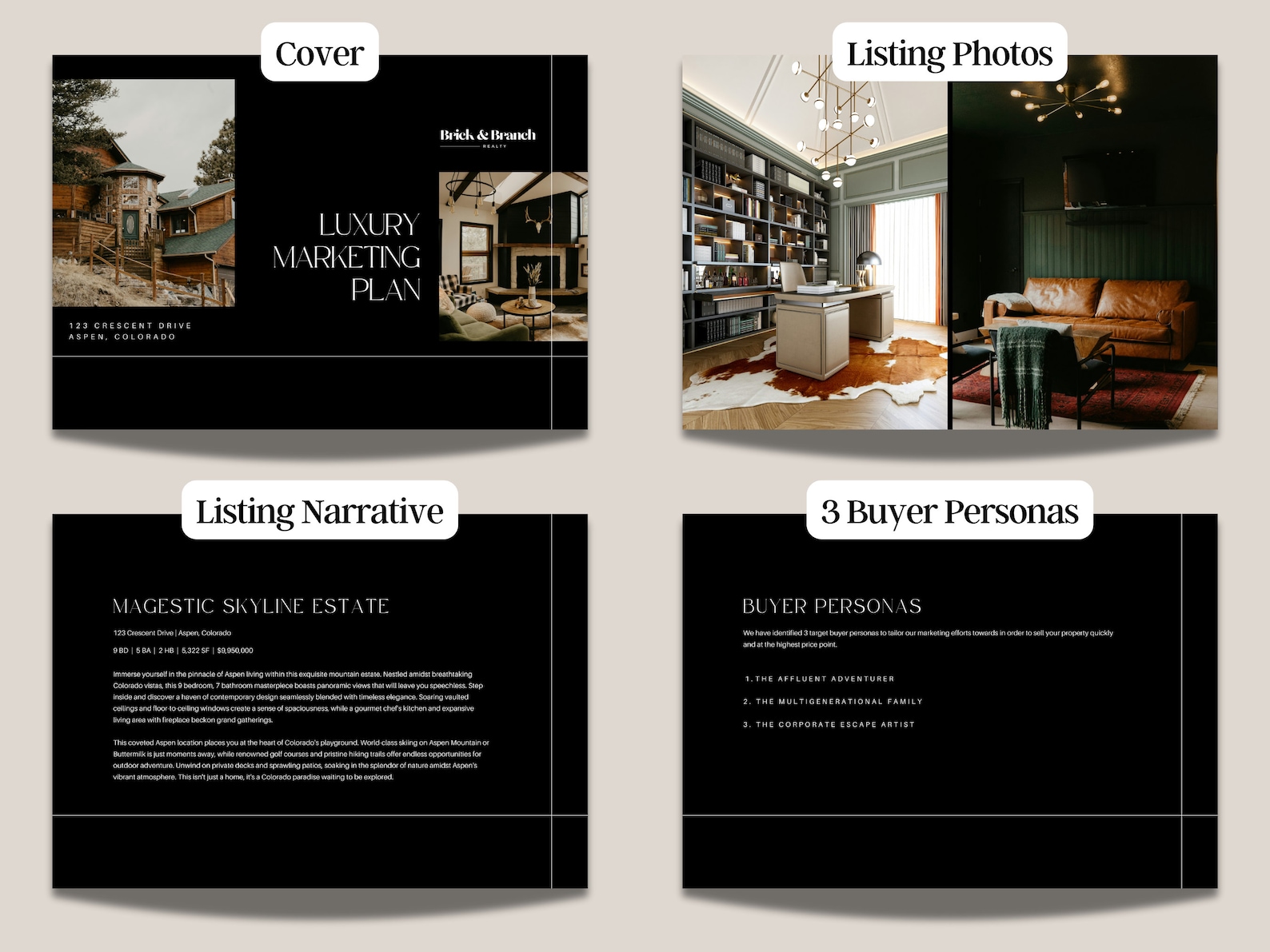 Luxury Real Estate Marketing Plan Canva Slideshow Template Seller ...