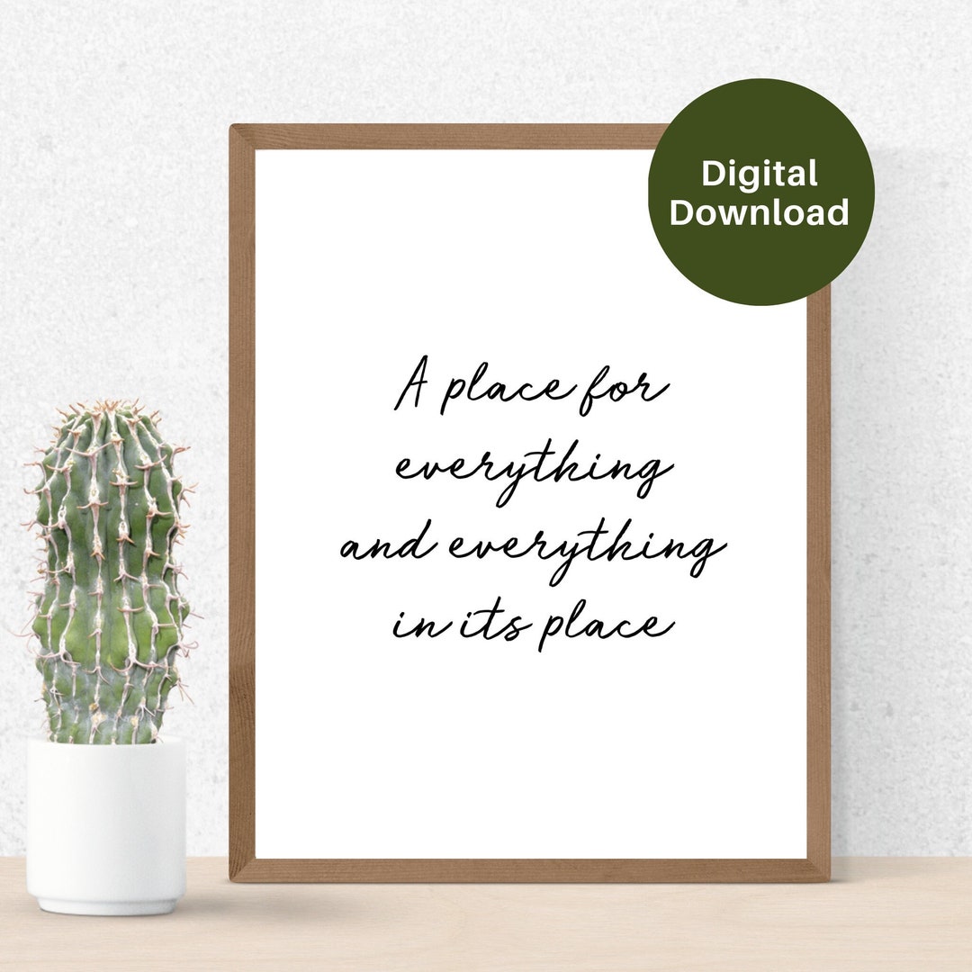 A Place for Everything Wall Art Housewarming Gift for Women - Etsy