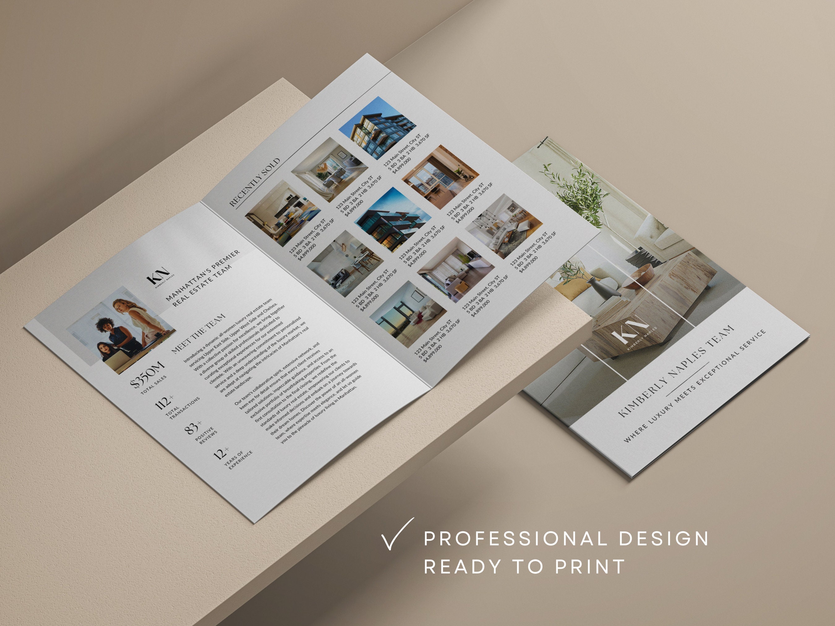 4 Page Real Estate Brochure Real Estate Stats Template Testimonial Real ...