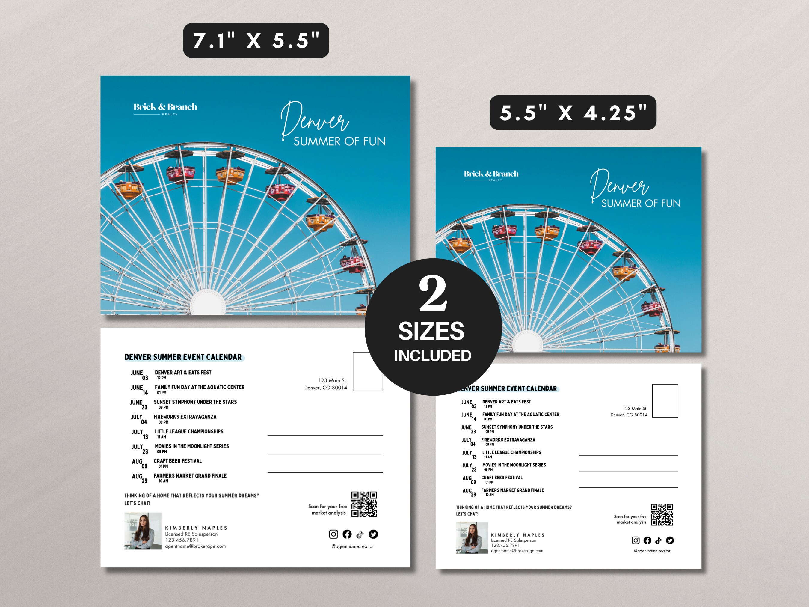 Real Estate Postcard for Summer Event Calendar Farming Postcard Real ...