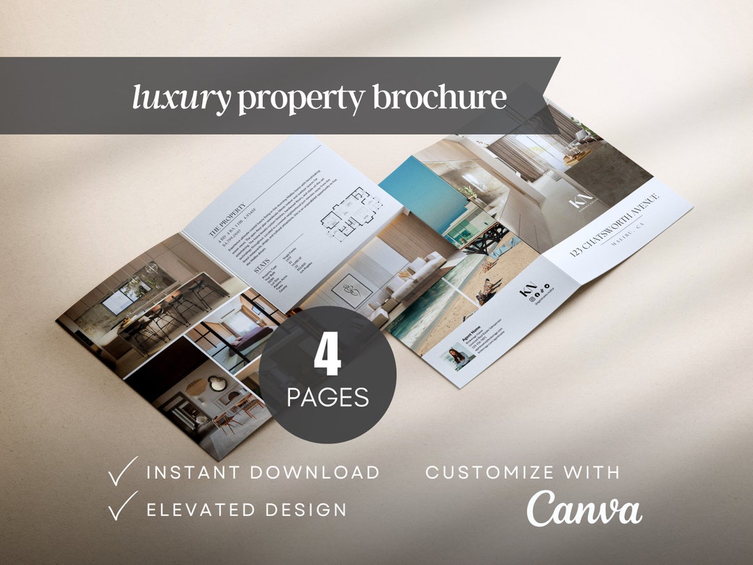 Luxury Property Brochure 4 Page Real Estate Brochure Open House ...