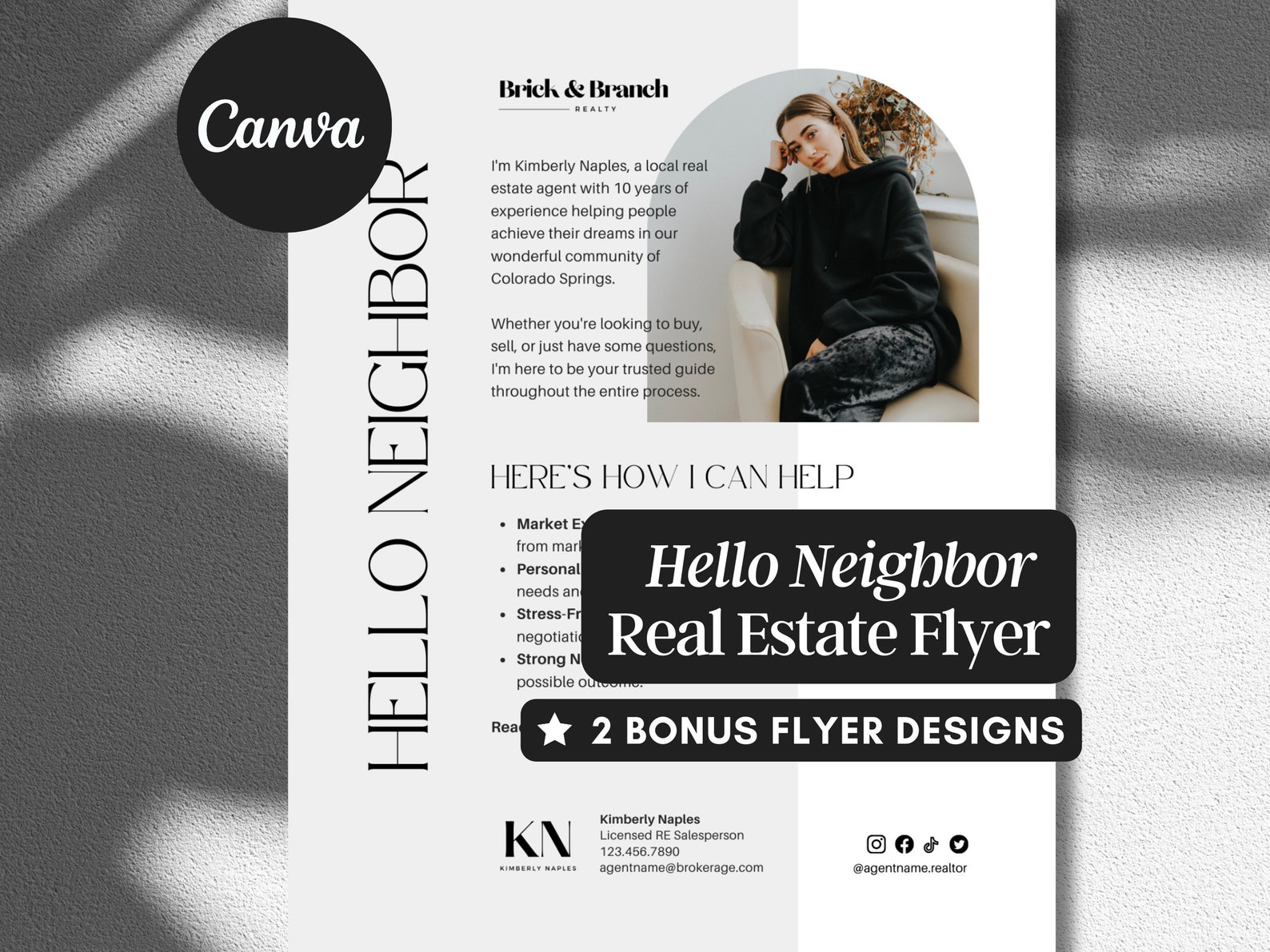 Hello Neighbor Real Estate Flyer Template Door Knocking Flyer Real ...