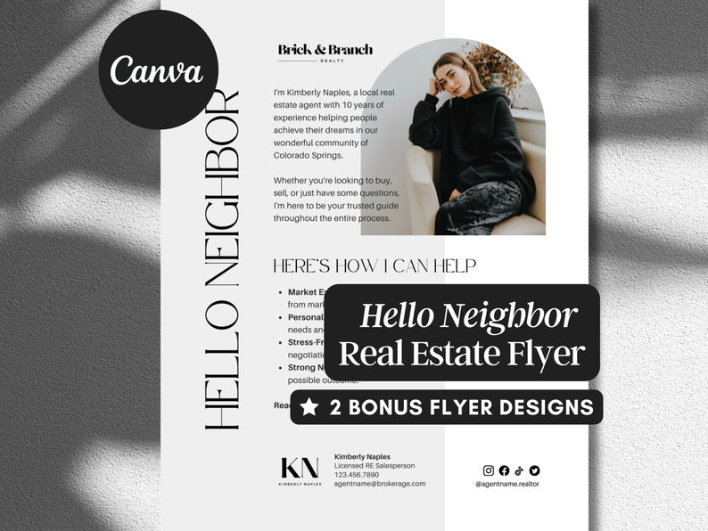 Hello Neighbor Real Estate Flyer Template Door Knocking Flyer Real ...