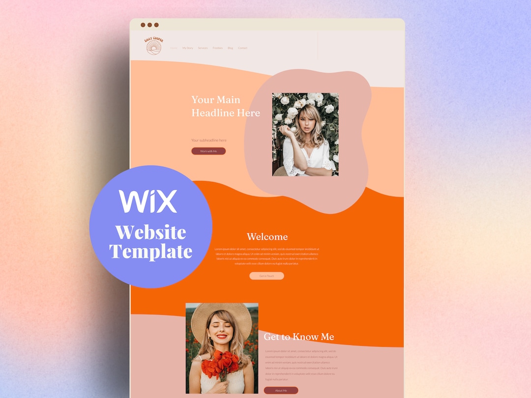 Wix Website Template Boho Retro Colorful Website Template Y2K Premade ...