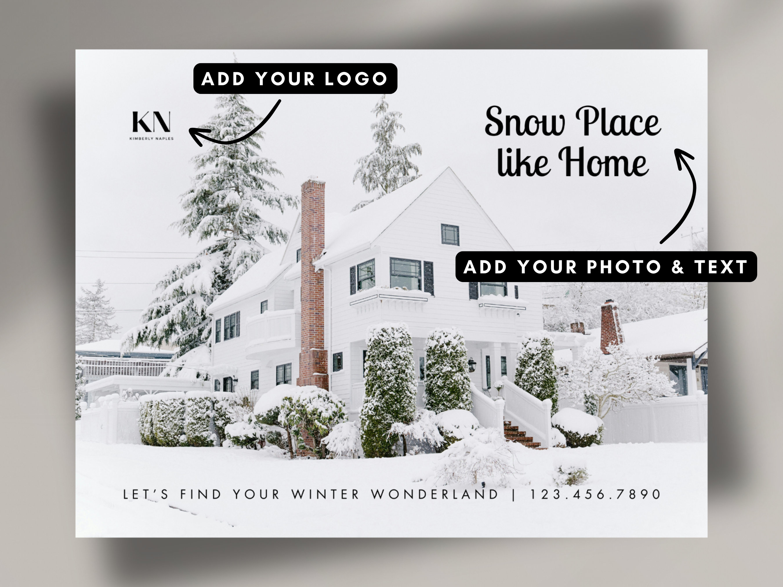 Buyer Real Estate Postcard Winter Marketing Real Estate Mailer Farming ...