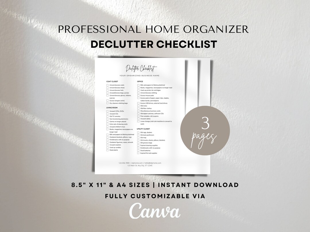 Decluttering 2023 Chart Printable Declutter List Week Declutter ...