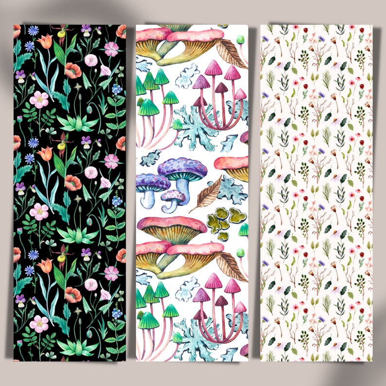 Printable Bookmarks Template Instant Download Flower Garden Beautiful ...