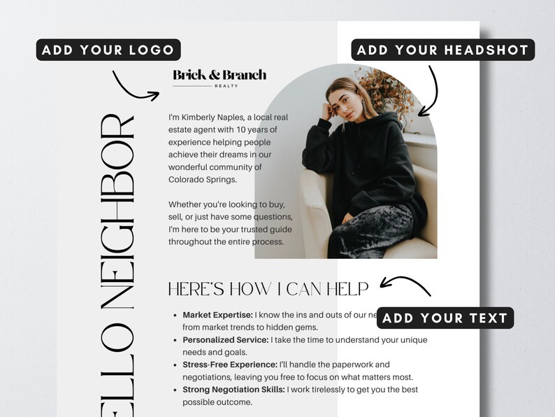 Hello Neighbor Real Estate Flyer Template Door Knocking Flyer Real ...