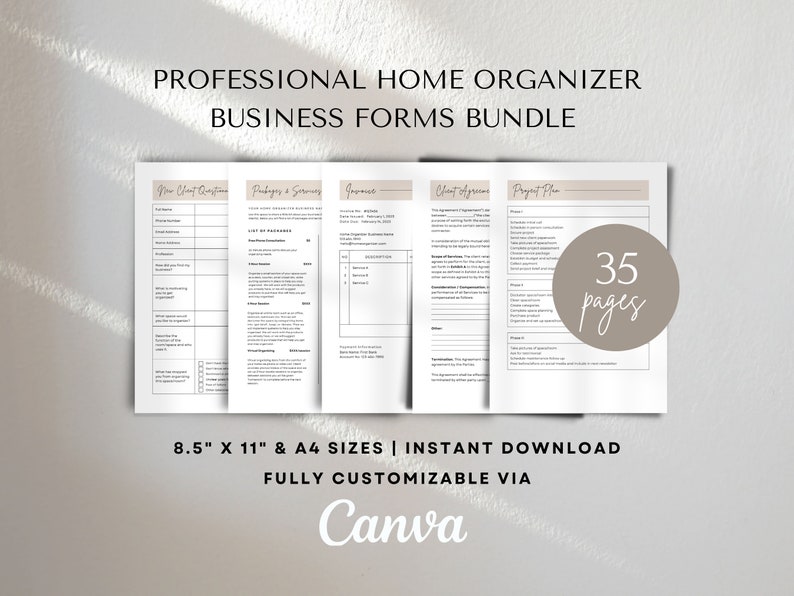 Professional Home Organizer Business Forms Declutter Checklist Services ...