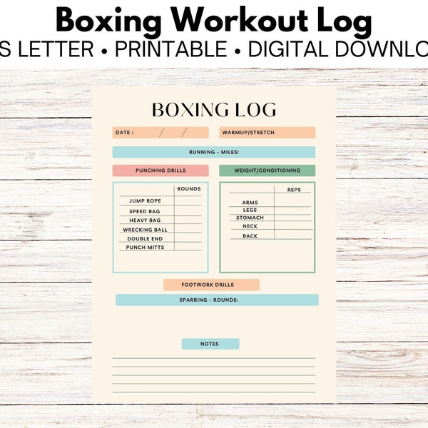 Workout Log - Etsy