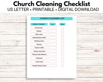 Church Cleaning List - Etsy