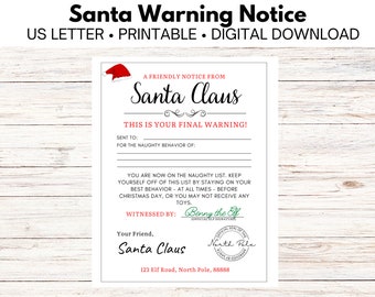 Santa Warning Notice - Etsy