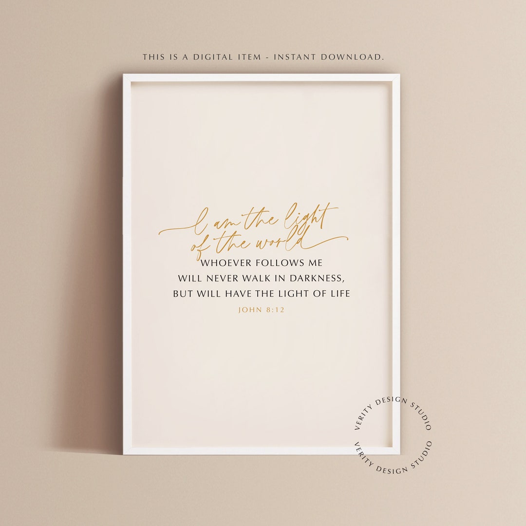 JOHN 8:12 Christian Art Printable Downloadable Art Bible - Etsy