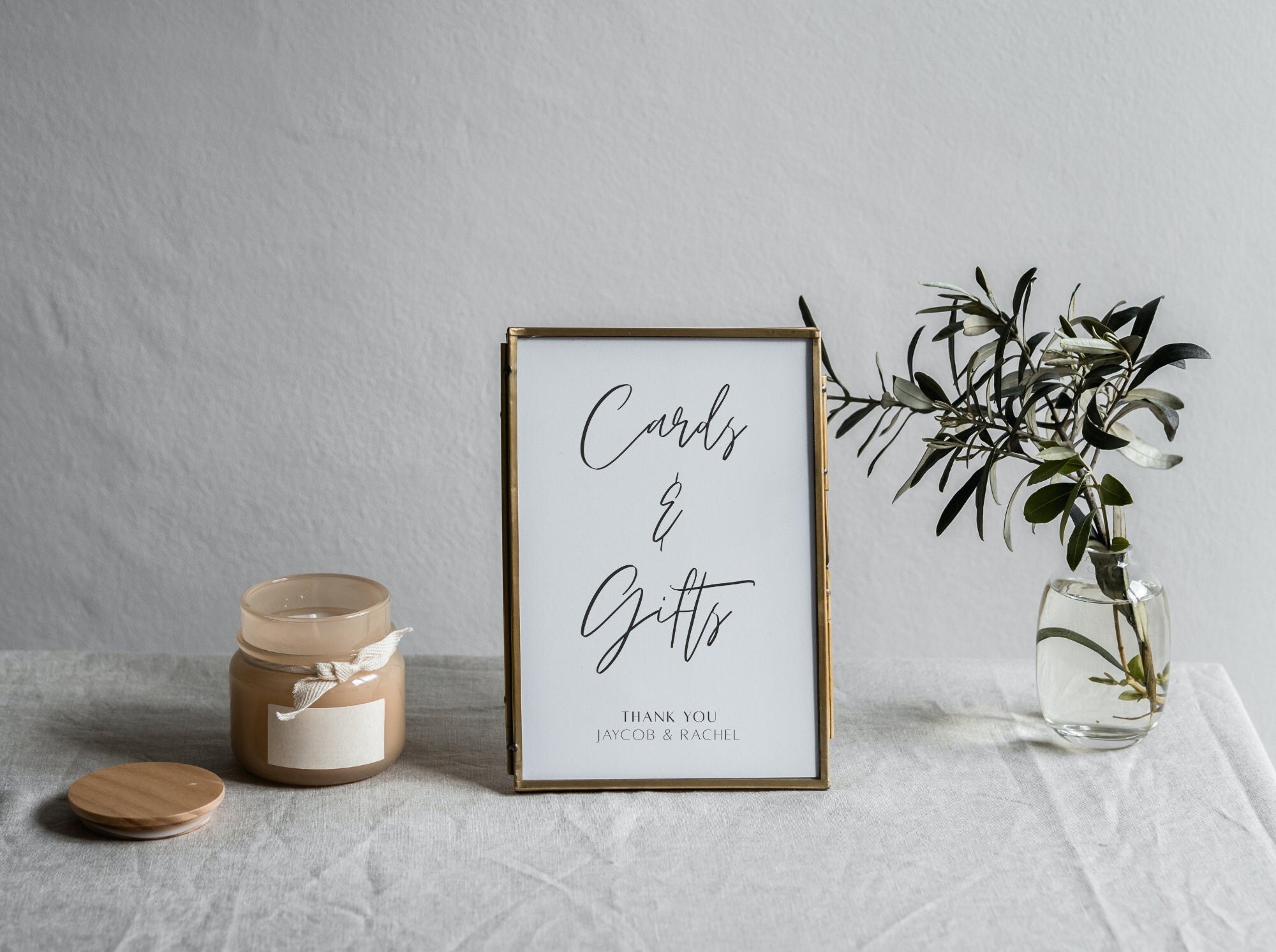 Wedding Gift Table Sign, Editable Modern Minimalist Gifts and Cards ...