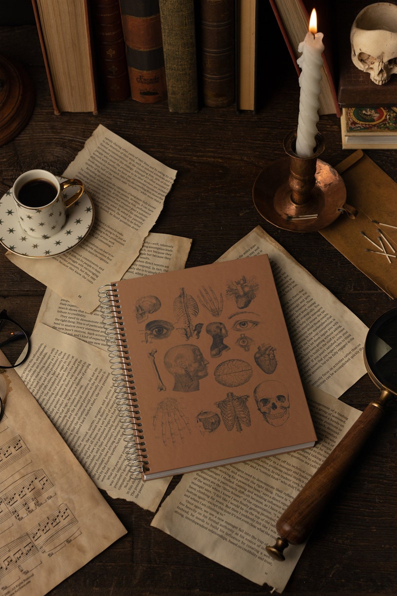 Vintage Anatomy Notebook Skeleton Notebook Dark Academia - Etsy