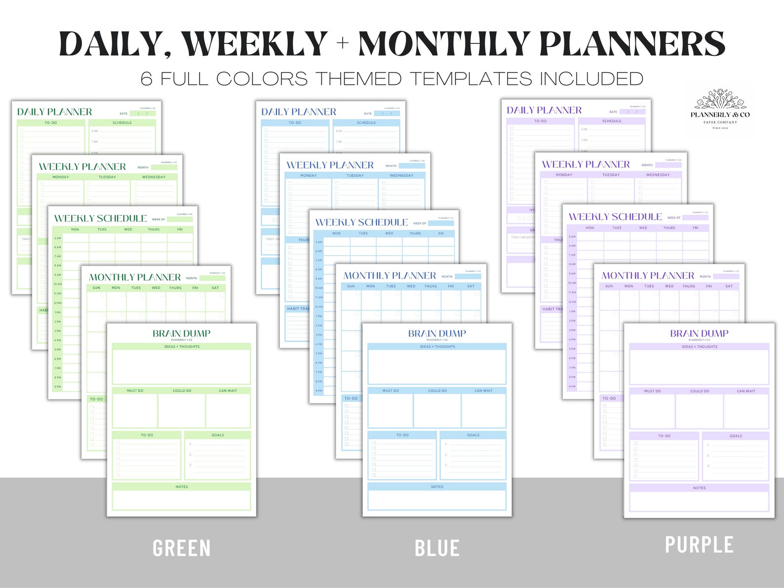 Editable Planner Templates Daily Weekly Monthly Planners - Etsy