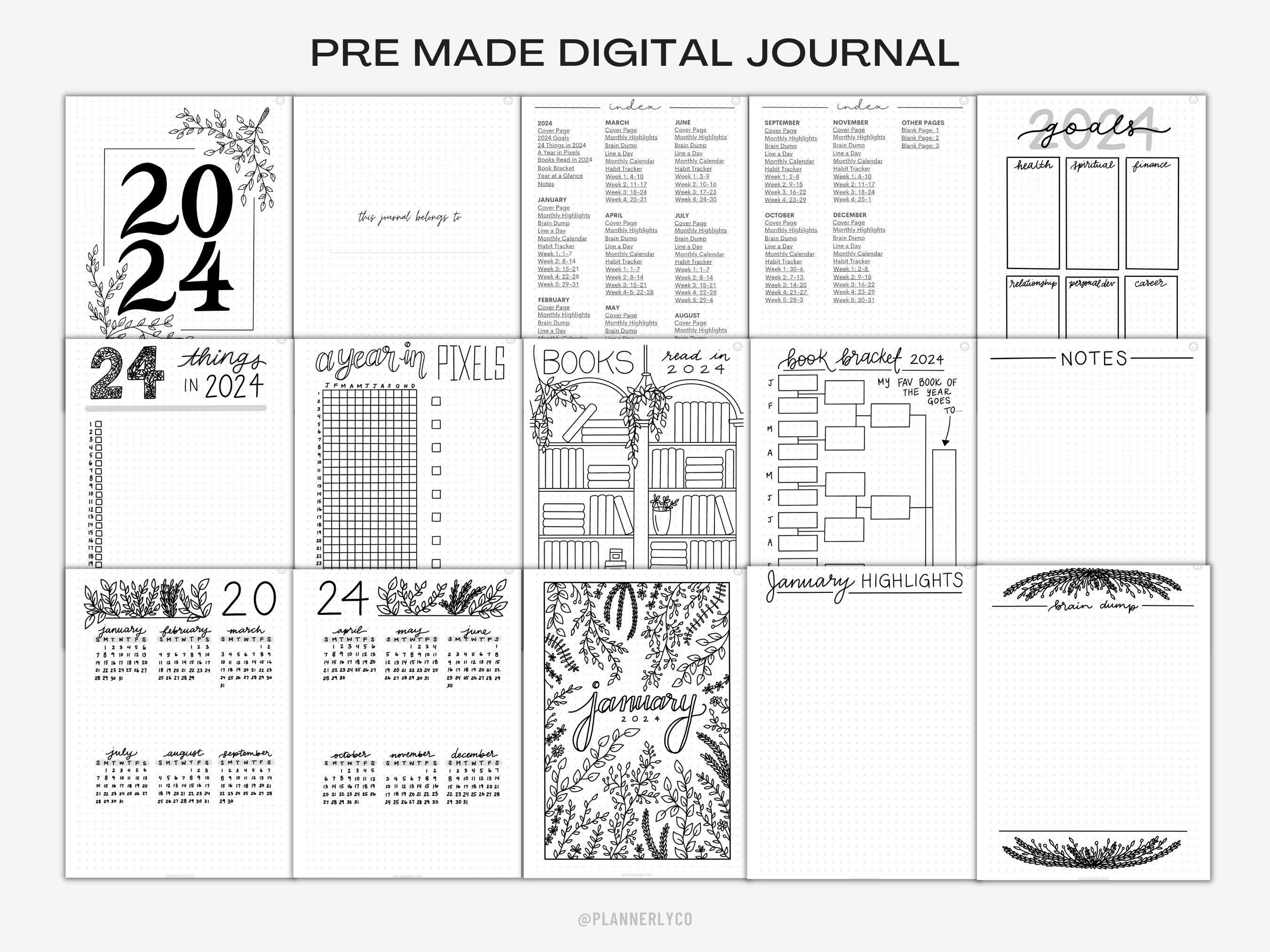 2024 Pre-made Digital Journal - Digital Download - Etsy