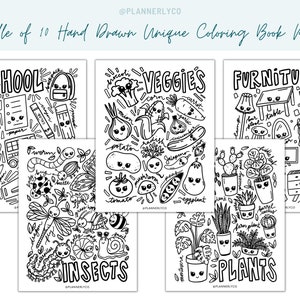 Digital Coloring Book Bundle - Printable Sheets PDF - Procreate ...