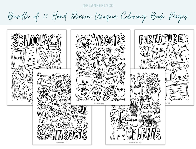 Digital Coloring Book Bundle Printable Sheets PDF - Etsy