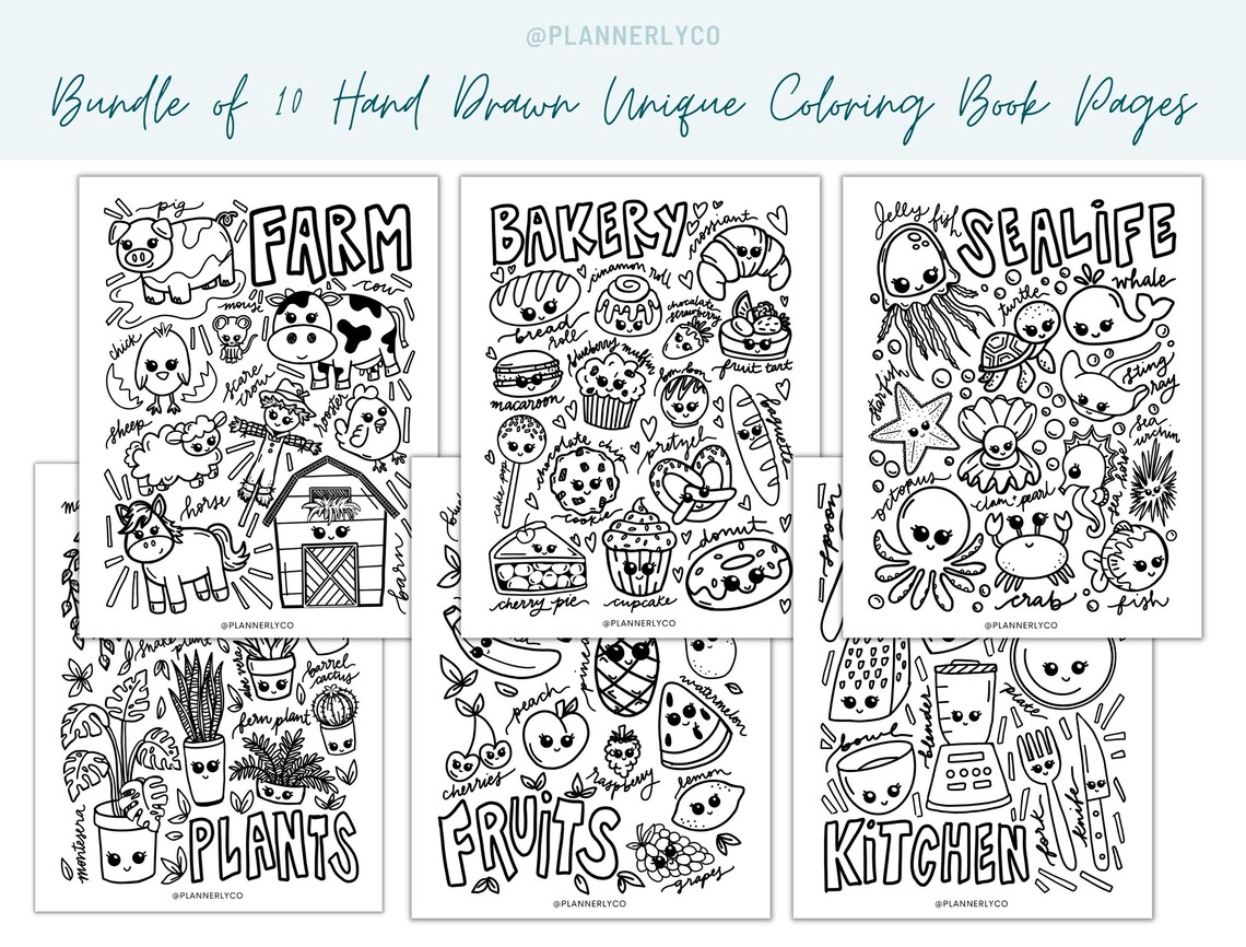 Digital Coloring Book Bundle Printable Sheets PDF - Etsy