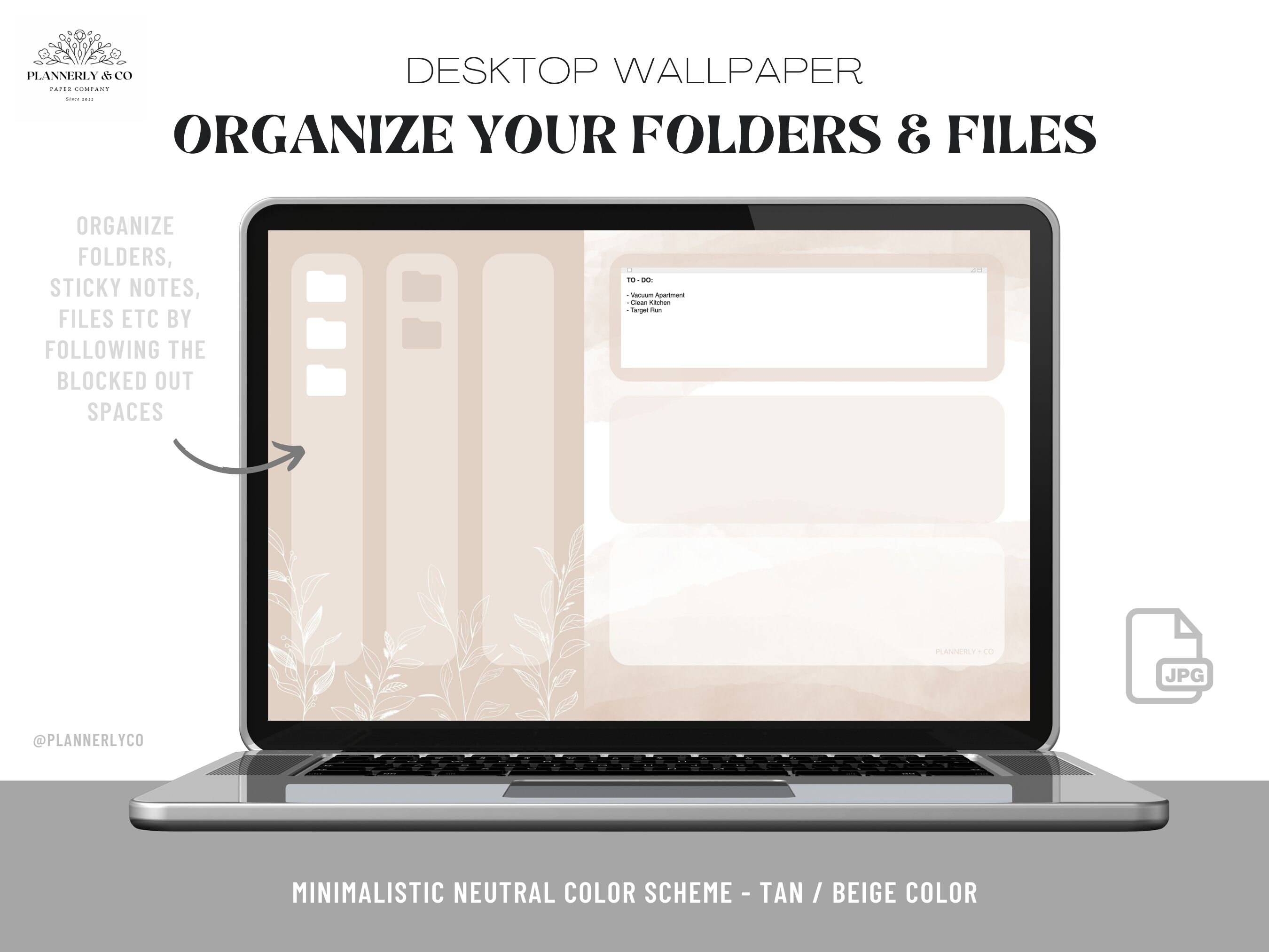 Desktop Wallpaper Organizer - Neutral / Beige / Tan Color Scheme ...