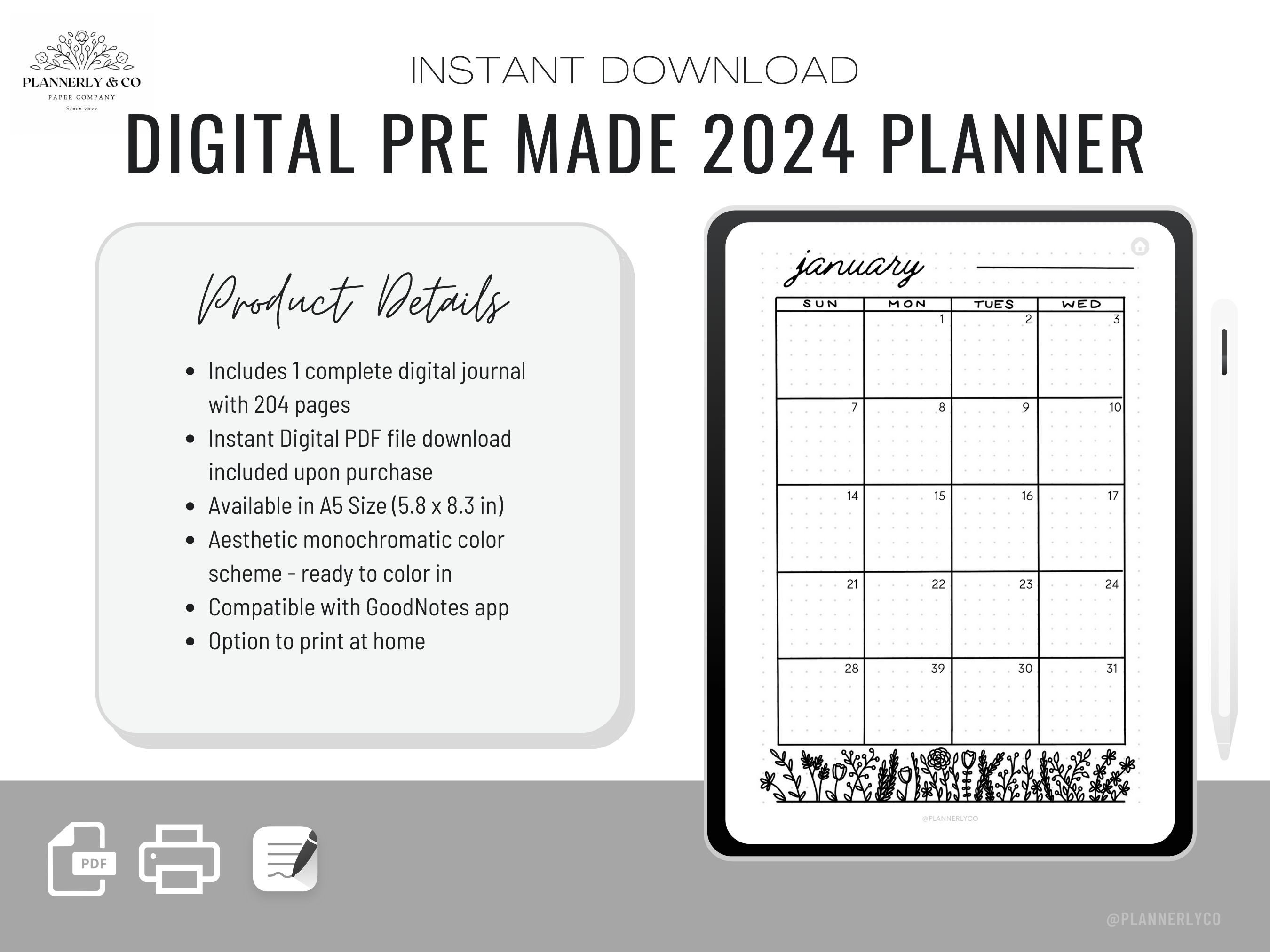 2024 Pre-made Digital Journal - Digital Download - Etsy