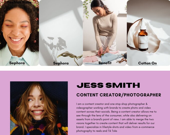 Ultimate UGC Content Creator Starter Pack 3 Page Media Kit Canva ...