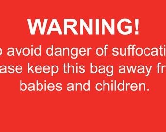 Warning Suffocation Stickers - Etsy UK