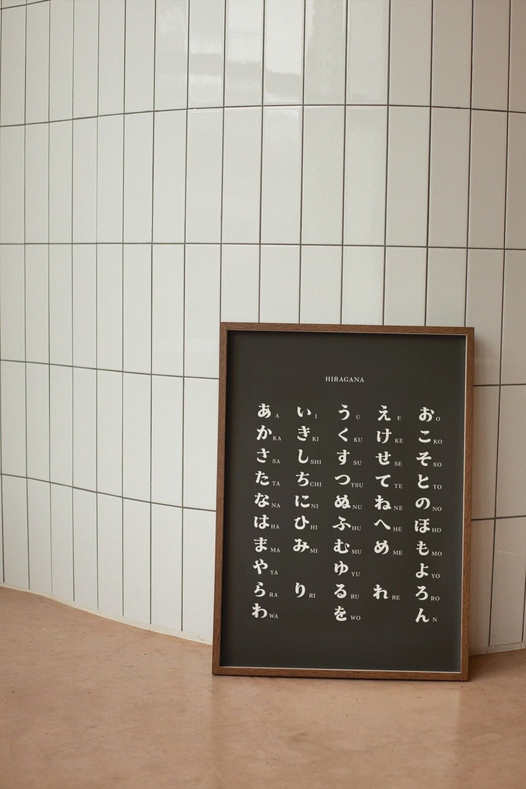 Japanese Alphabet Hiragana Wall Art, Japanese Learning Digital Art ...