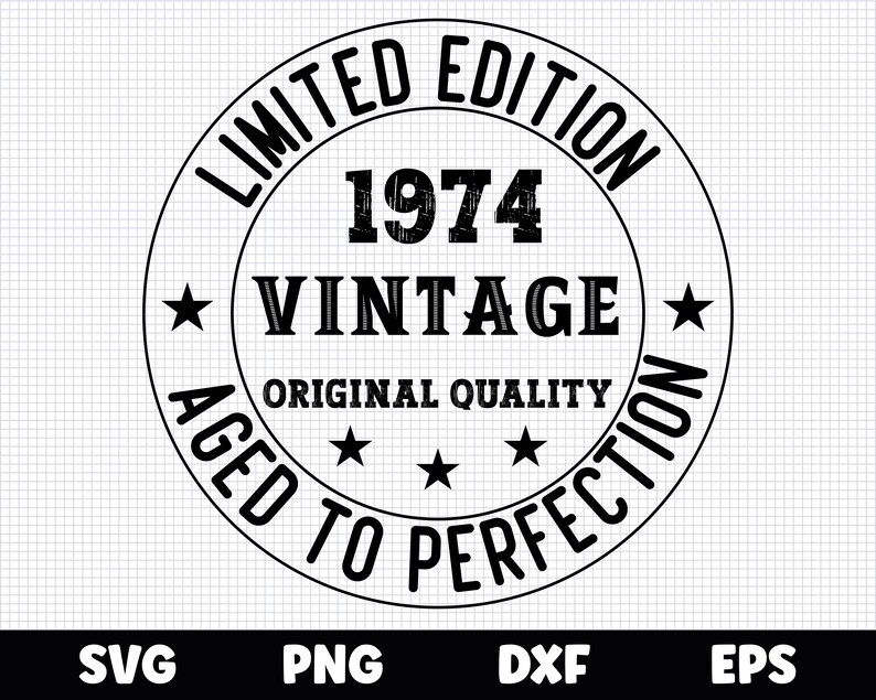 49th Birthday Svg Aged to Perfection Svg Vintage 1974 Svg - Etsy