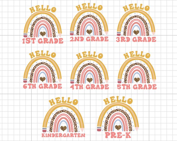 Hello School SVG Bundle Back to School Svg Grade Level Svg - Etsy