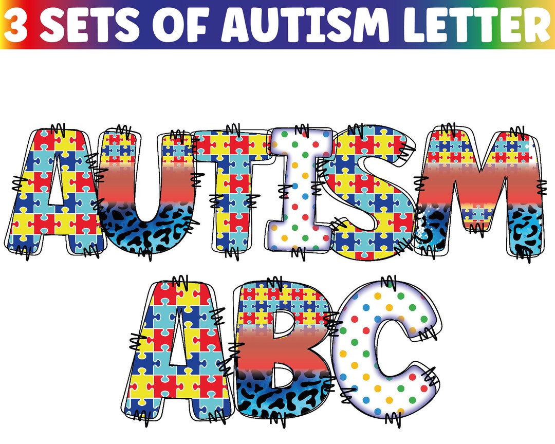 Autism Doodle Letters Png, Autism Alphabet Png , Puzzle Font, Autism ...