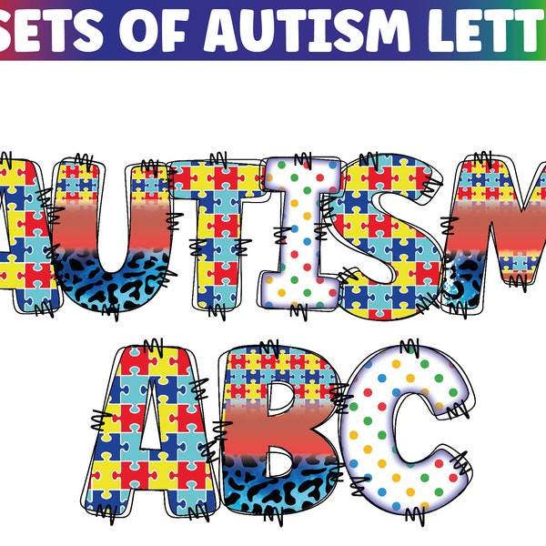 Autism Puzzle Font - Etsy