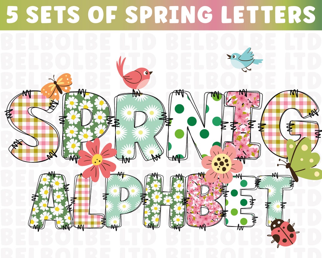 Alfabeto de primavera PNG Letras del alfabeto floral - Etsy España