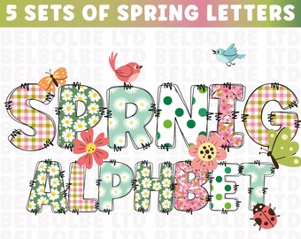 Spring Floral Alphabet PNG Doodle Alpha Doodle Flowers - Etsy