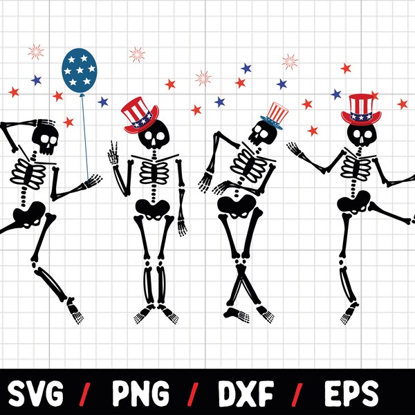 Patriotic Skeleton Svg - Etsy