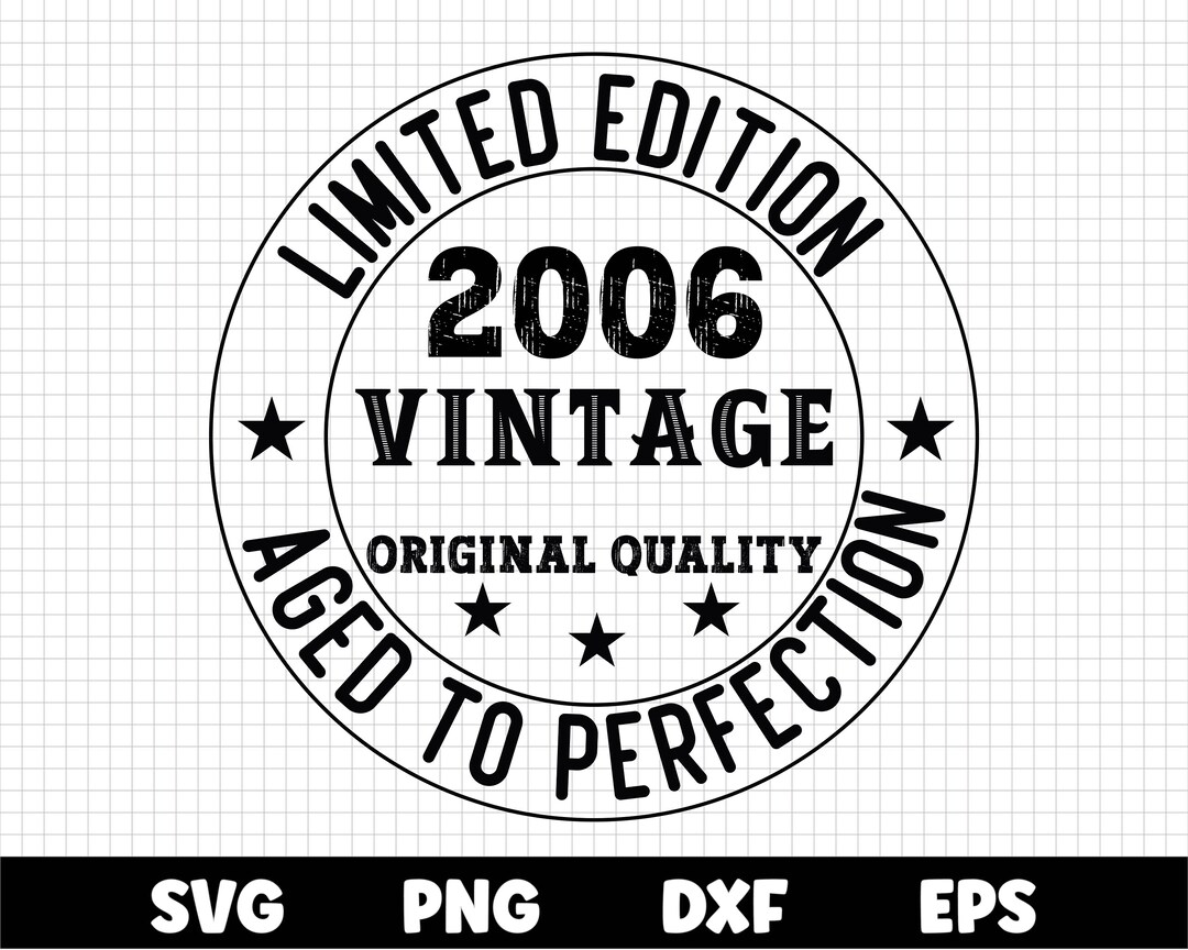 Svg de 17º aniversário, Svg envelhecido até a perfeição, SVG vintage ...