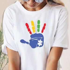 Autism Svg, Handprint Puzzle Svg, Autism Awareness Sublimate Designs ...