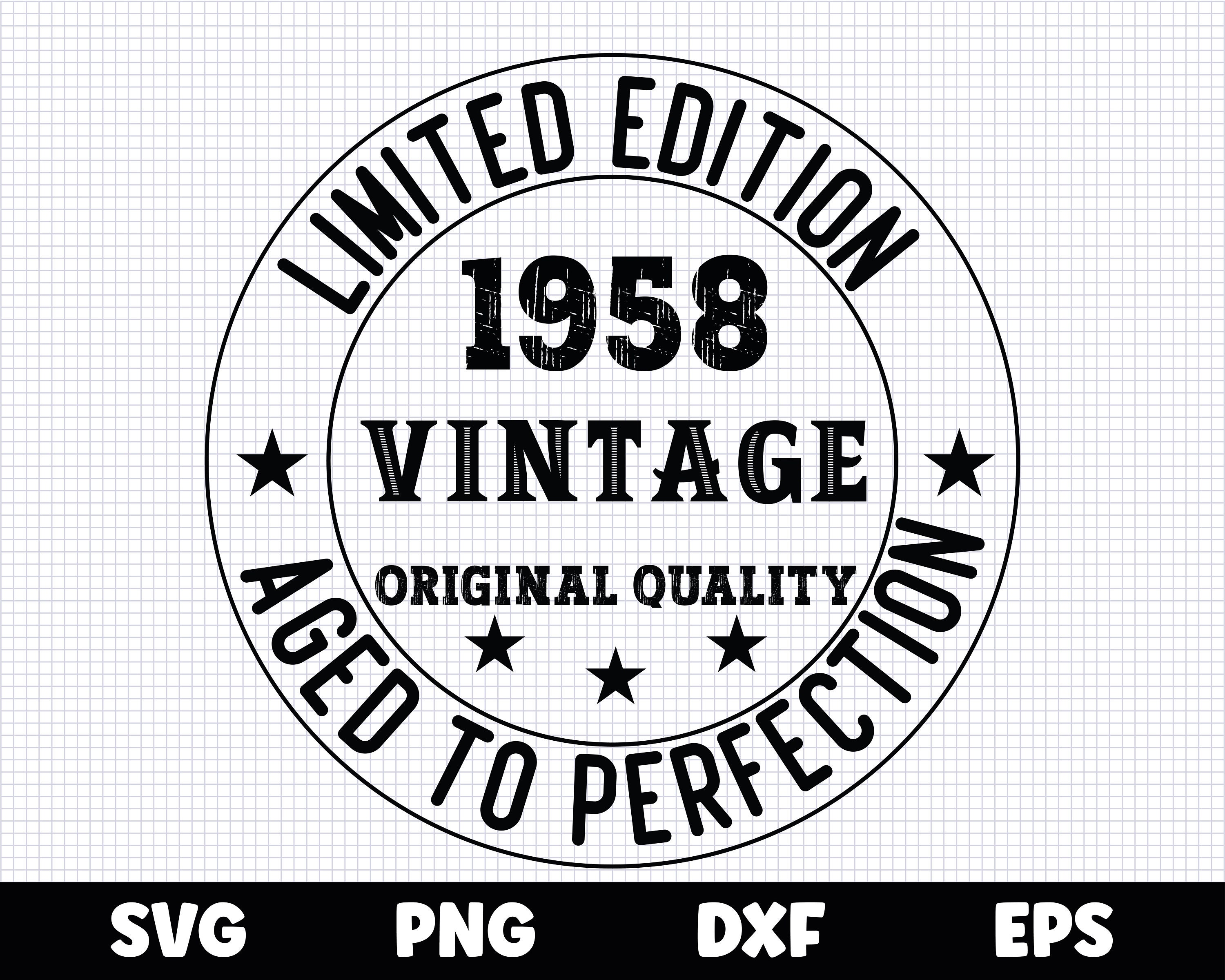 65th Birthday Svg Aged to Perfection Svg Vintage 1958 Svg - Etsy