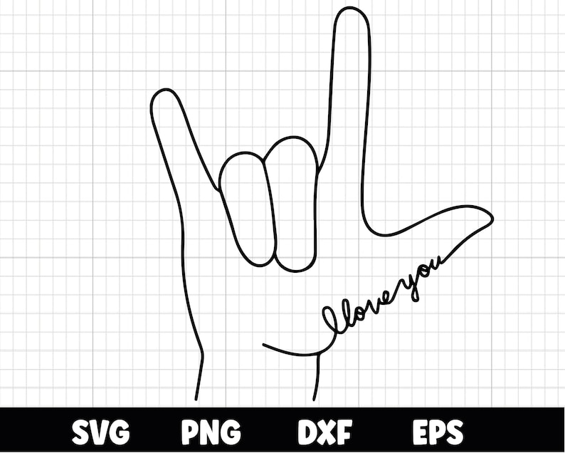 I Love You Sign Language SVG America Sign Language Svg I - Etsy