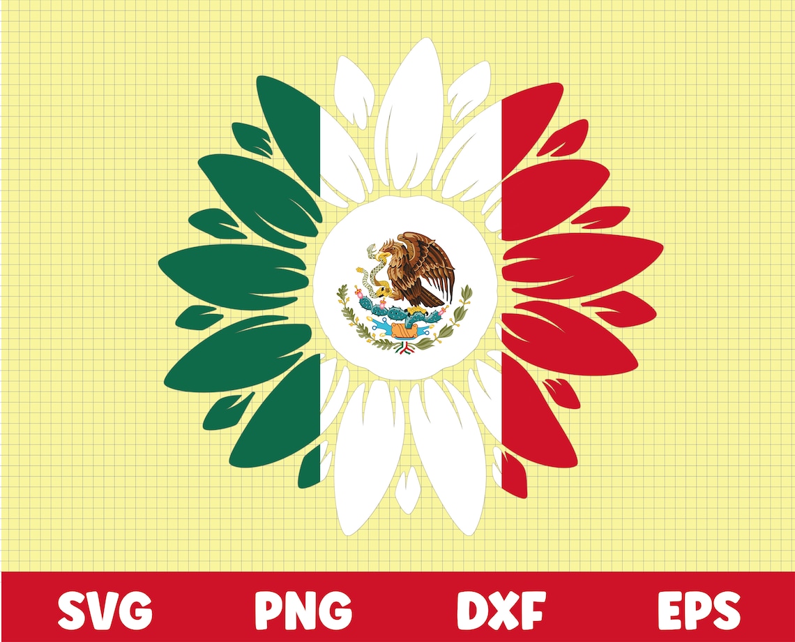 Mexico Sunflower Svg Mexico Flower Svg Mexican Flag Svg - Etsy