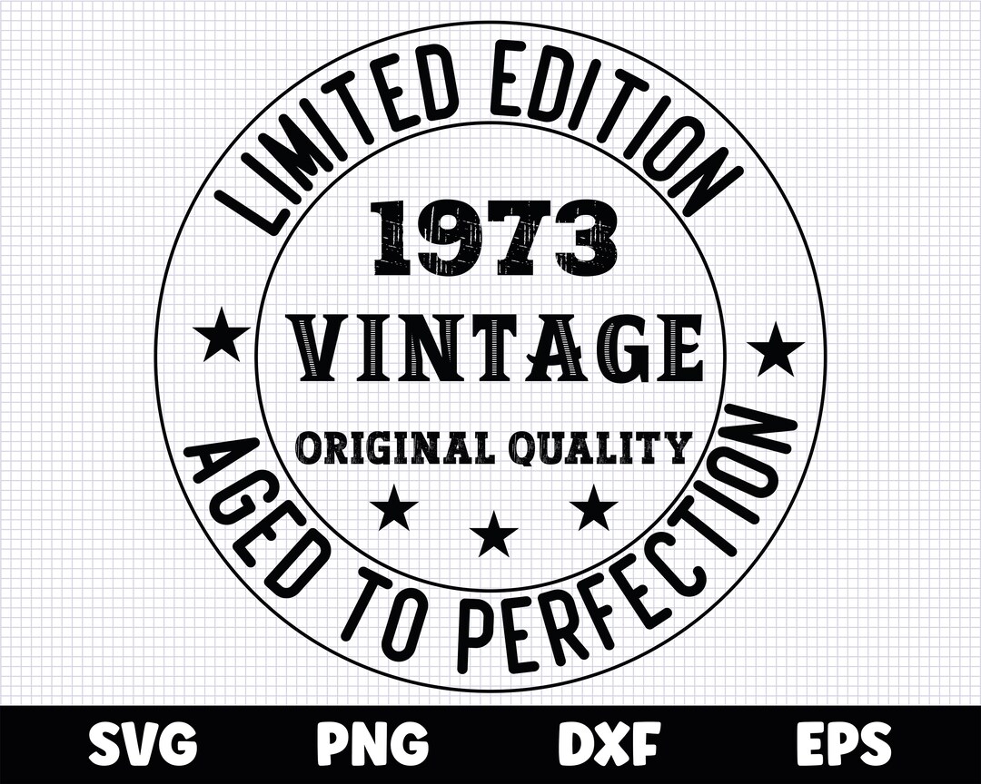 50th Birthday Svg Aged To Perfection Svg Vintage 1973 Svg Etsy