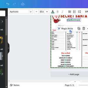 Secret Santa Questionnaire PDF PRINTABLE, Holiday Gift Exchange Flyer ...
