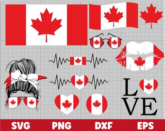 Canada Flag Svg Bundle Canadian Flag Svg Png Commercial Use - Etsy